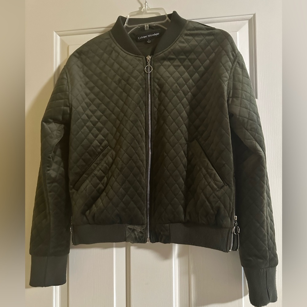 Catherine Melandrino Green Quilted Velour Velvet Bump… - Gem